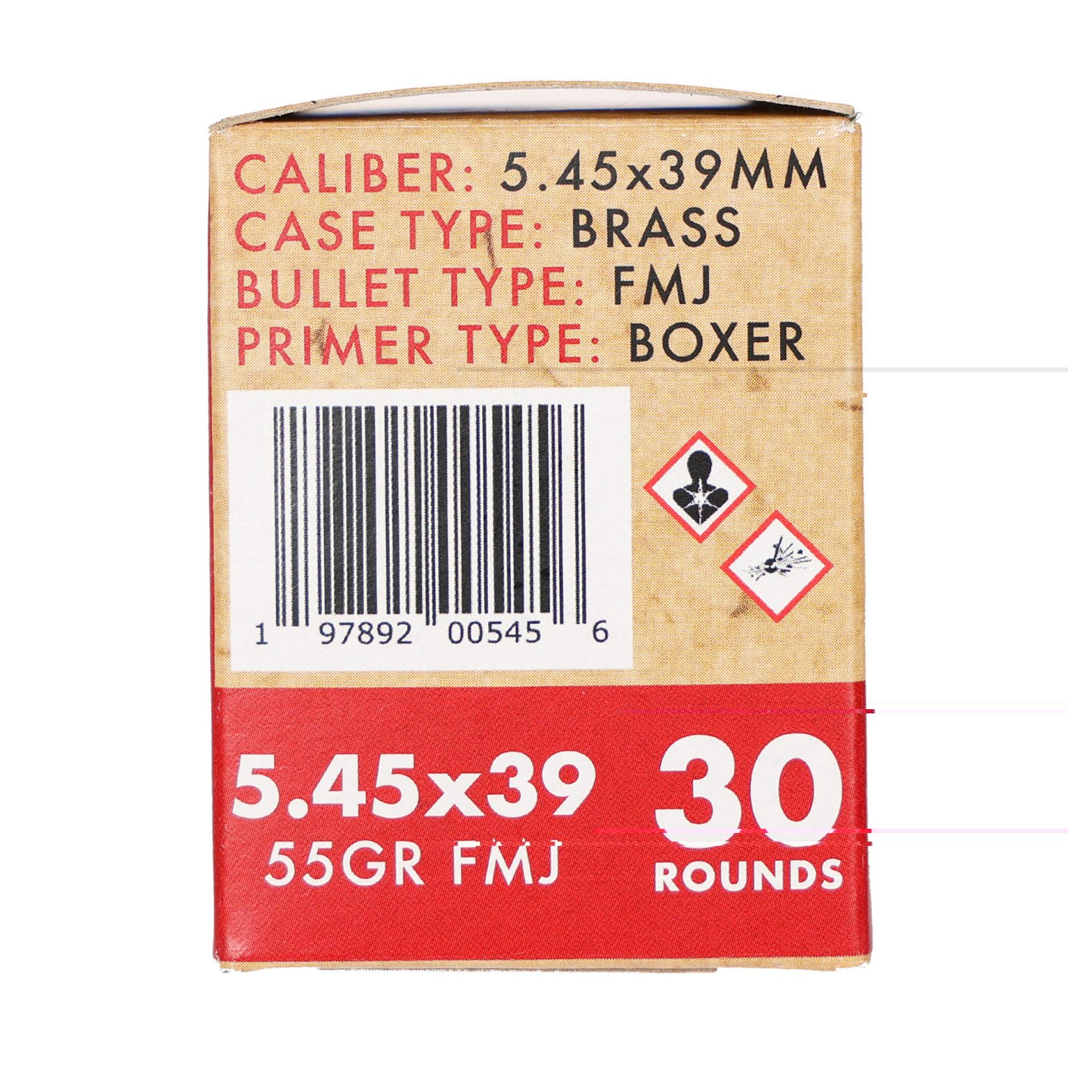 Global Ordnance 5.45x39mm 55gr FMJ Brass 30CT - Republic Ammunition